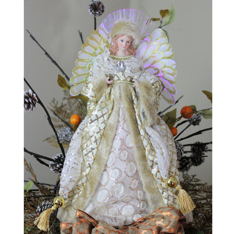 The Holiday Aisle Lighted B O Fiber Optic Angel Hanging Figurine With